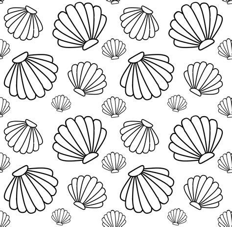 Vector Seamless Pattern Of Shell 12880478 Vector Art At Vecteezy
