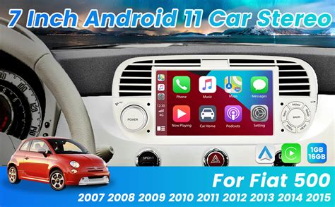 Hikity Android 11 Autoradio für FIAT 500 2007 2015 Radio CarPlay