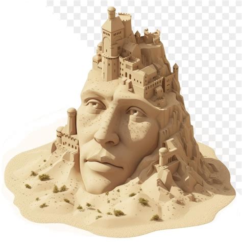 Premium Psd A Sand Sculpture Of A Man Made By A Man Made By The Sand