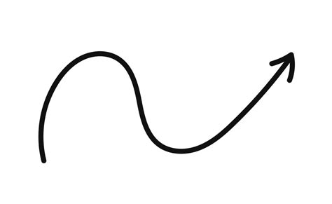 A Line Drawing Of A Curve With An Arrow Pointing Up 53646170 Vector Art At Vecteezy