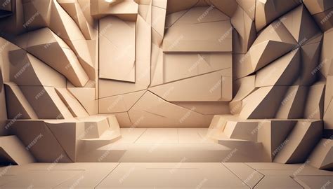 사진 떠 있는 사각형 물체 추상 제품 프레젠테이션을 위한 최소한의 포디움 디스플레이3d 렌더링 프리미엄 사진