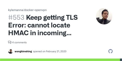 Keep Getting Tls Error Cannot Locate Hmac In Incoming Packet From [af Inet]xx Xx Xx Xx Xxxxx