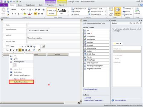 Matts Sharepoint Blog Creating Views And Buttons Or Tabs In Infopath 2010