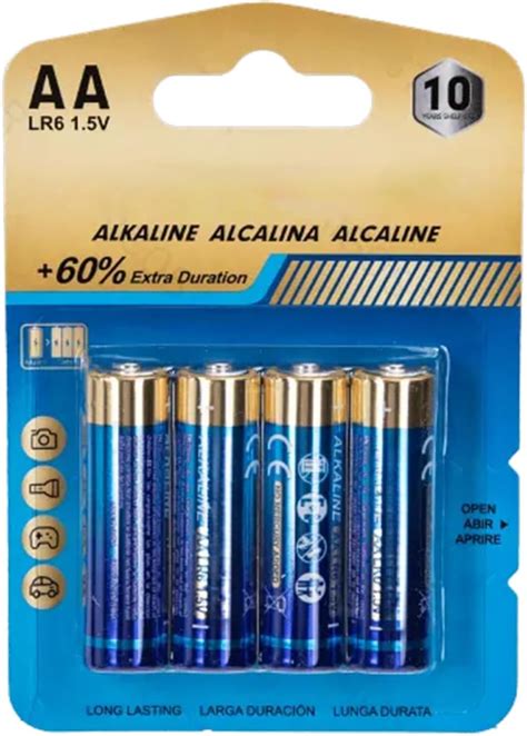 Lr6 Aa 1 5v Alkaline Battery Pack Of 4 Reliable Power For Electronic Devices And Toys