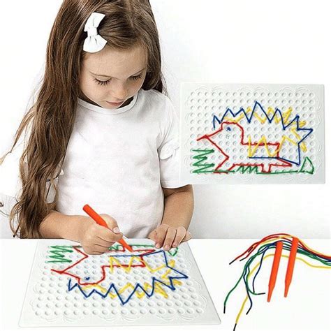 Sensory Thread Board Colorful Threading Toy Interactive Early Learning
