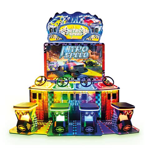 Nitro Speed Arcade Machine 4 Player Racing Game With Power Ups And Action