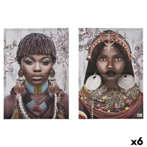 JEU DE 2 tableaux Toile Africaine 70 x 50 x 1 5 cm 6 Unités EUR 104