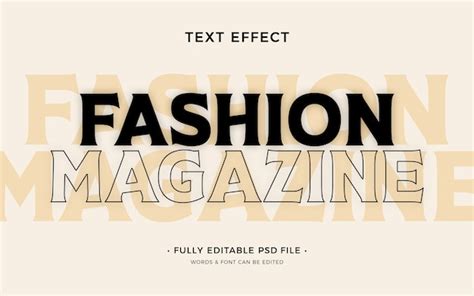 Premium Psd Fashion Magazine Text Effect