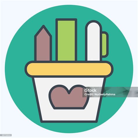 아이콘 편지지 세트 빈티지 장식 기호와 관련이 있습니다 색상 메이트 스타일 심플한 디자인 편집 가능 간단한 일러스트레이션 3차원 형태에 대한 스톡 벡터 아트 및 기타 이미지