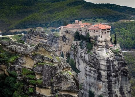Meteora Monasteries Greece Legendary Landscape Majestic Monasteries