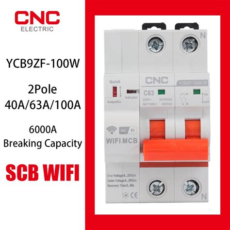 Cnc Ycb9zf 100w 2p Smart Circuit Breaker Wifi Short Circuit Protection