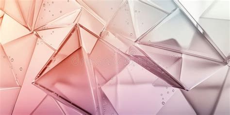 Geometric Glass Shapes Abstract 3d Composition With Pastel Hues Stock