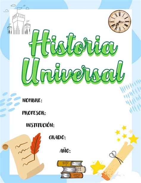 llᐈ Carátulas de Historia Universal 2023 Descargar Word