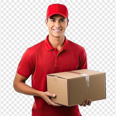 Premium Psd Delivery Man On Transparency Background Psd