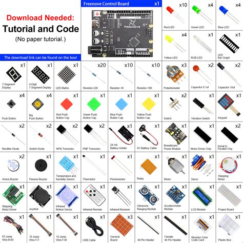 Freenove Ultimate Starter Kit Compatible With Arduino Uno R3 258 Pa
