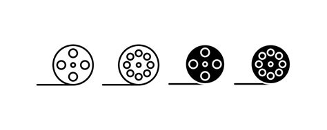 Tape Cinema Icon Set Editable Stroke Illustration Design 45834608