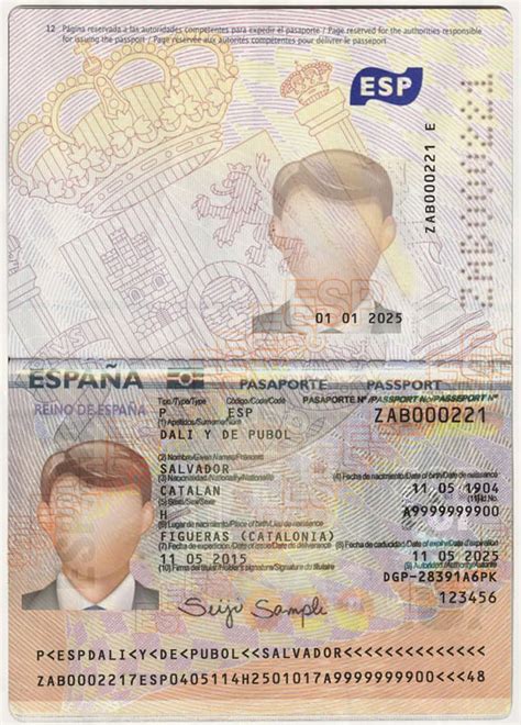 Spain Passport Template New Psd Photoshop File