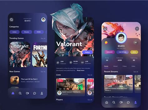 Ui Game Streming App On Behance