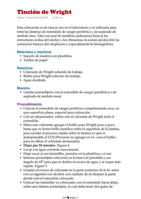 Tinción De Wright Samantha Shernandez Udocz