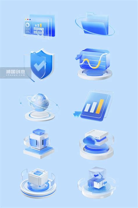 3d立体商务信息科技互联网金融图标套图图片 潮国创意 花瓣网