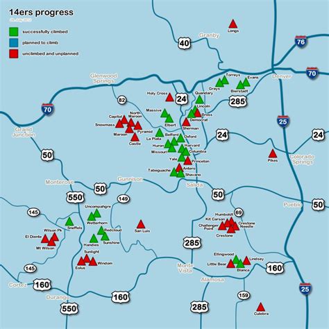 Map Of Colorado Fourteeners