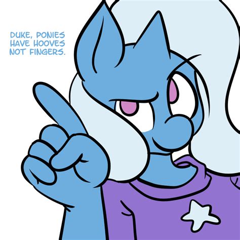 Safe Artist Fauxsquared Character Trixie Species Anthro Female Hand Irony Solo
