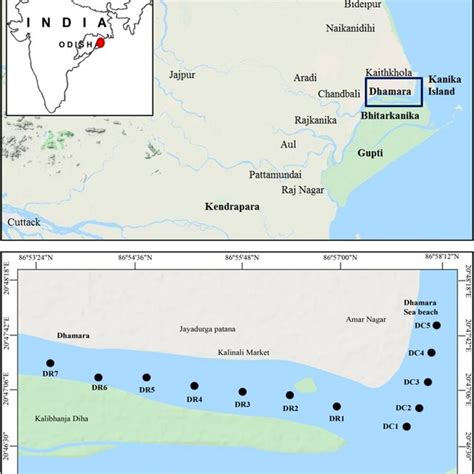 Location Map Of Dhamra Estuary And Sampling Stations Download