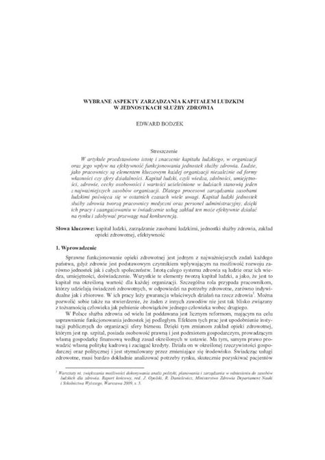 PDF Wybrane aspekty zarządzania kapitałem ludzkim w PDF