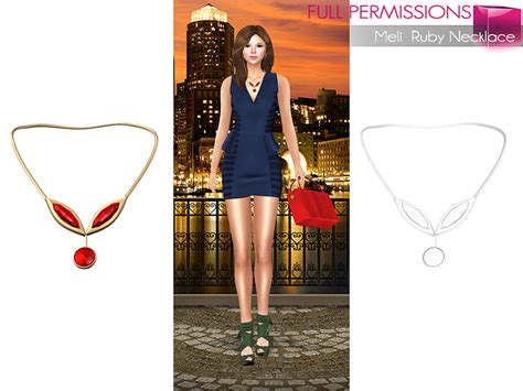 Second Life Marketplace Full Perm Mesh Ruby Necklace