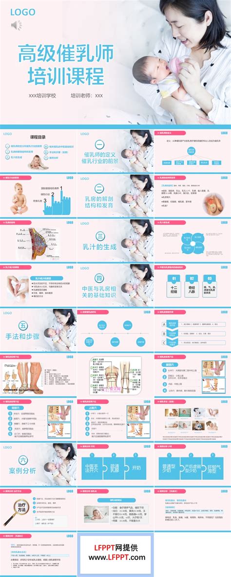 催乳师职业培训课件ppt模板下载 Lfppt
