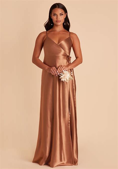 Birdy Grey Cindy Dress In Satin Rust Bridesmaid Dress The Knot