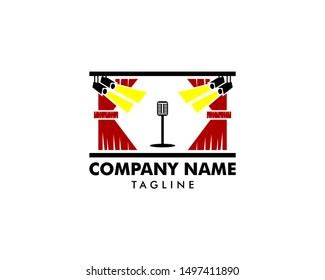 Theatre Stage Logo Template Vector Icon Stock Vector Royalty Free