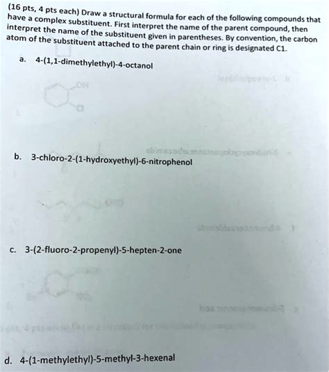 Solved16 Pts Pts Have Each Draw Complex Structural Formula For