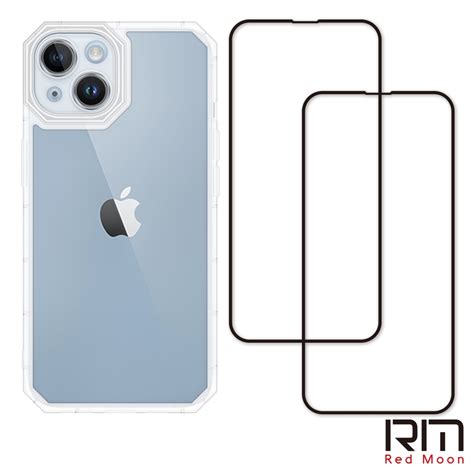 Redmoon Apple Iphone14 61吋 手機殼貼3件組 鏡頭全包式貓瞳盾殼9h玻璃保貼2入 Apple適用手機殼套