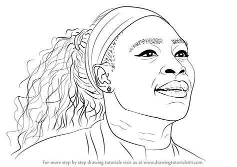 How To Draw Serena Williams Tennis Players Step By Step