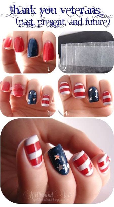 15 Easy And Simple 4th Of July Nail Art Tutorials For Learners 2016