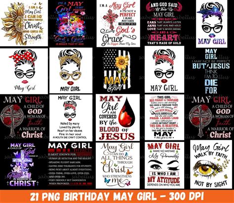 May Girl Png May Girl Bundle Png May Png May Birthday Png Birthday
