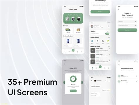 Recycle Trash App Ui Kit In 2024 Ui Kit Recycle Trash App Ui