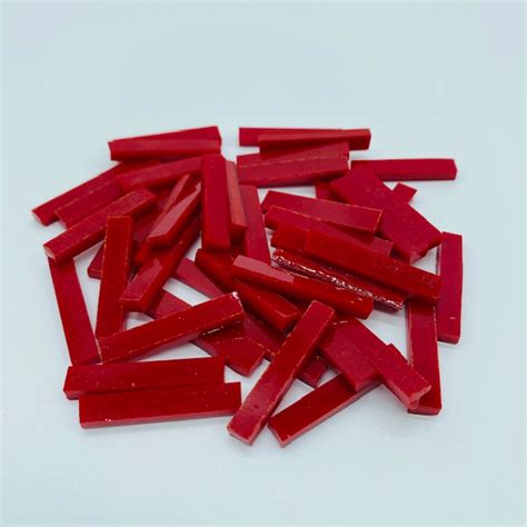 Red Opaque Skinny Tile Tiny Tile Mosaics