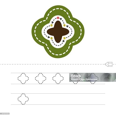 了解形狀和幾何圖形學前或幼稚園工作表用於練習運動技能跟蹤虛線向量圖向量圖形及更多三葉形 符號圖片 三葉形 符號 圓形 學習
