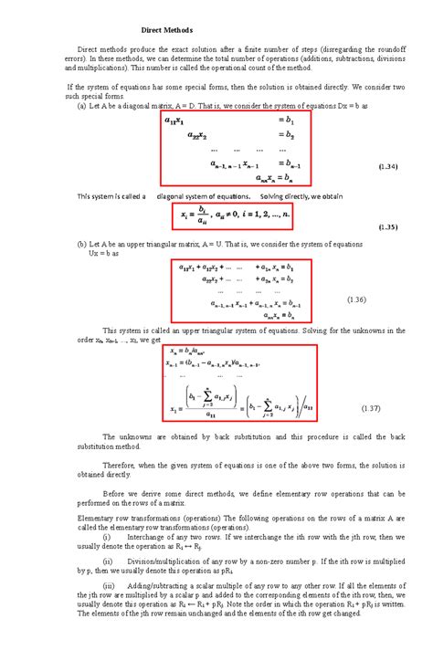 Direct Methods Direct Methods Direct Methods Produce The Exact