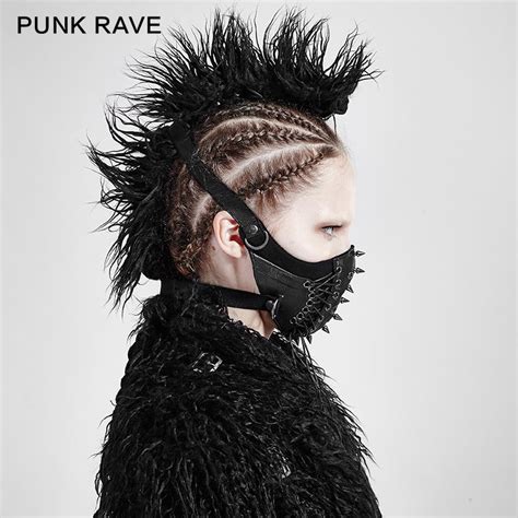 Punk Rivet Face Sexy Leather Mask Accessories Punkravestore