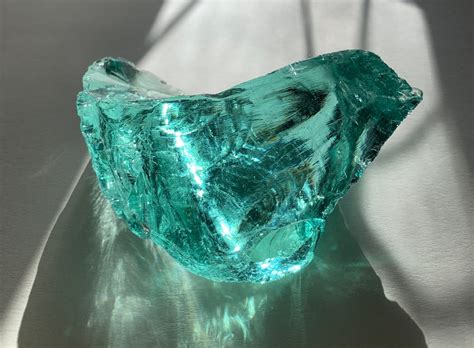 Beautiful Aquamarine Colored Cullet Slag Glass Chunk 296 Grams Bbab Etsy
