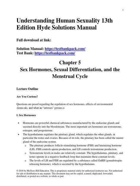 Understanding Human Sexuality 13th Edition Hyde Solutions Manual 1