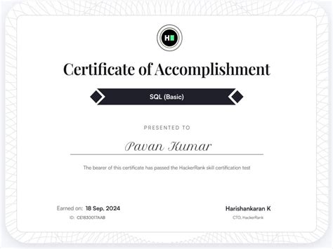 Pavan Kumar Padiveti On Linkedin Sql Hackerrank Achievement