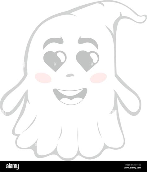 Ilustración vectorial de un fantasma de dibujos animados con ojos en