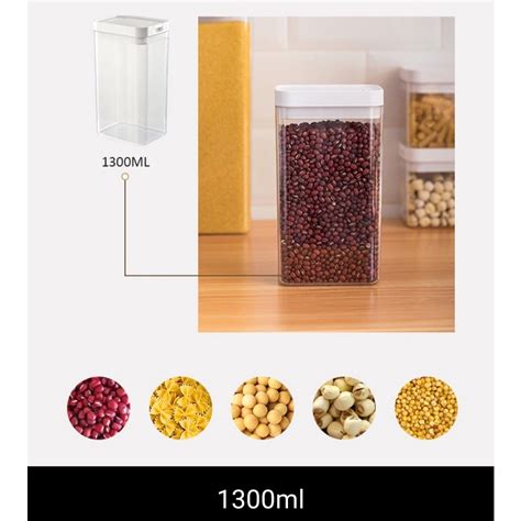 Jual Toples Kedap Udara Putih Food Container Toples Bening Plastik