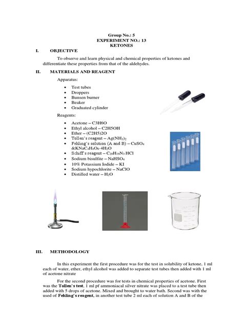 Experiment 13 Pdf Ketone Aldehyde