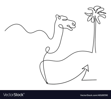 Silhouette Of Abstract Camel With Direction As Vector Image