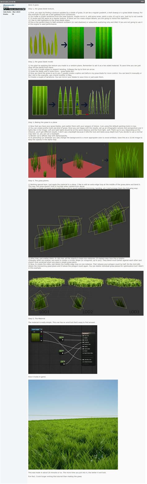 Ue4 Grass Shader 2 2 By Dissonanceint Tutorial 1308x4289px